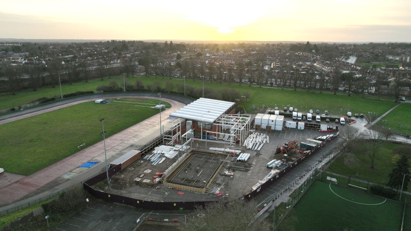 Stunning drone footage of community swimming pool taking shape ...