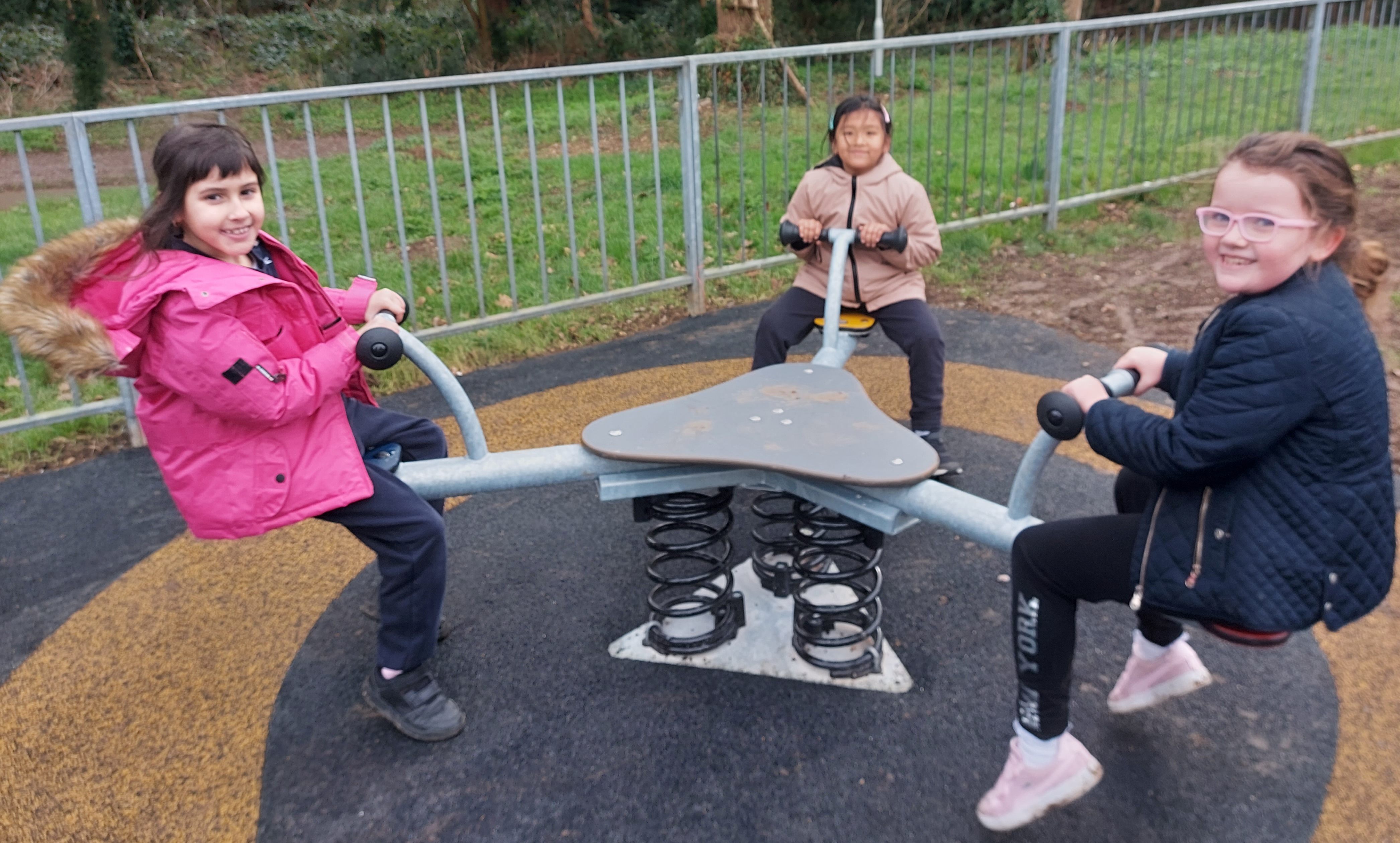 Excited school children enjoy opening of Courage Park playground ...